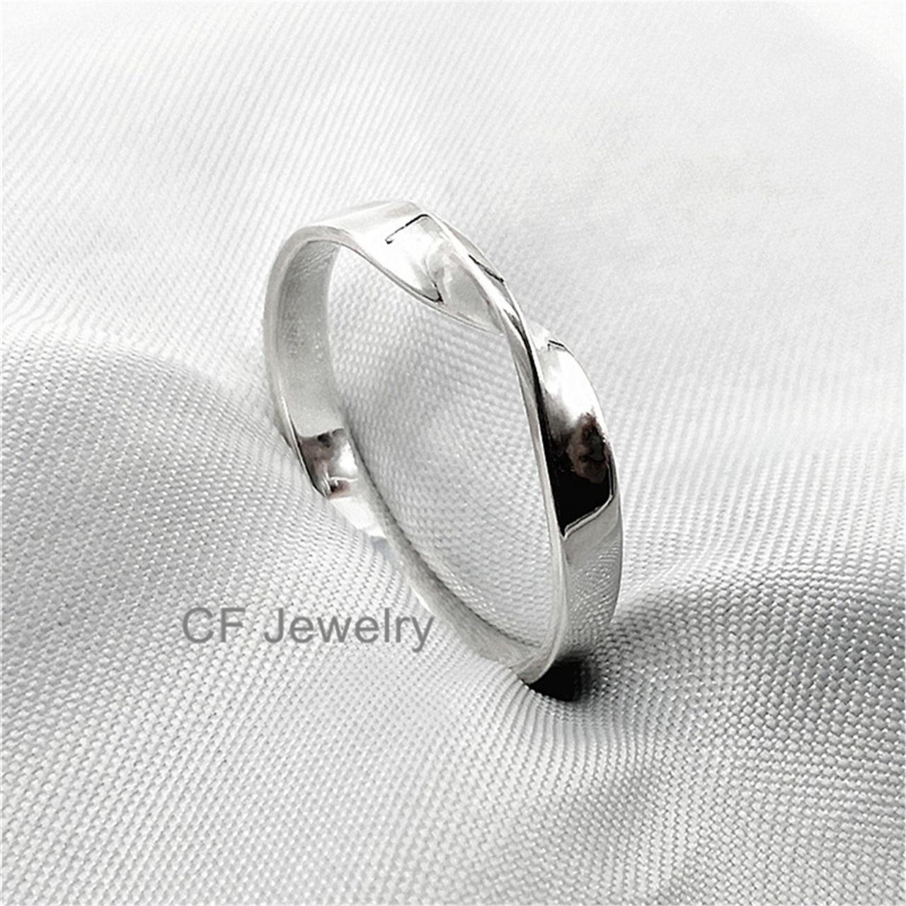 Single Twist Ring Silver Mobius Ring Gold Thumb Rings For Women Sterling Silver Twisted Ring ...
