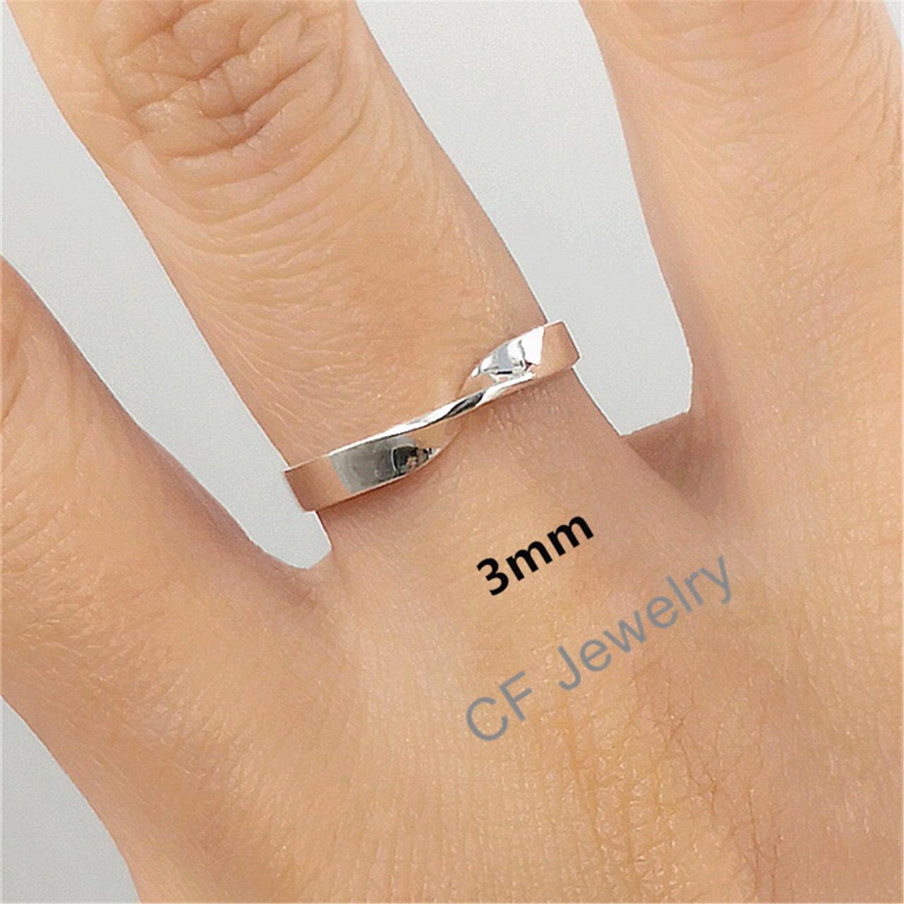 Single Twist Ring Silver Mobius Ring Gold Thumb Rings For Women ...