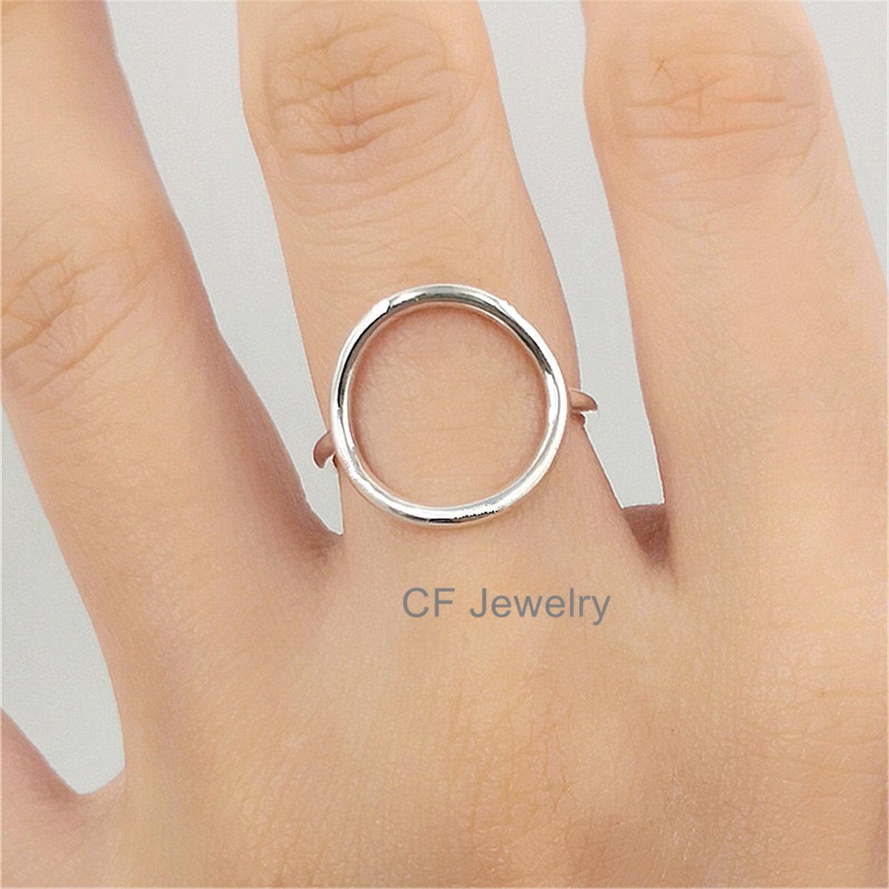 Open Circle Ring Sterling Silver Karma Circle Ring Full Circle Ring ...