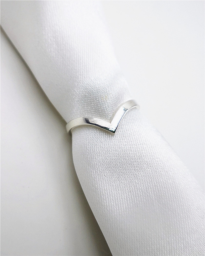 Flat Chevron Ring Sterling Silver Wishbone Ring V Shaped Ring Dainty ...