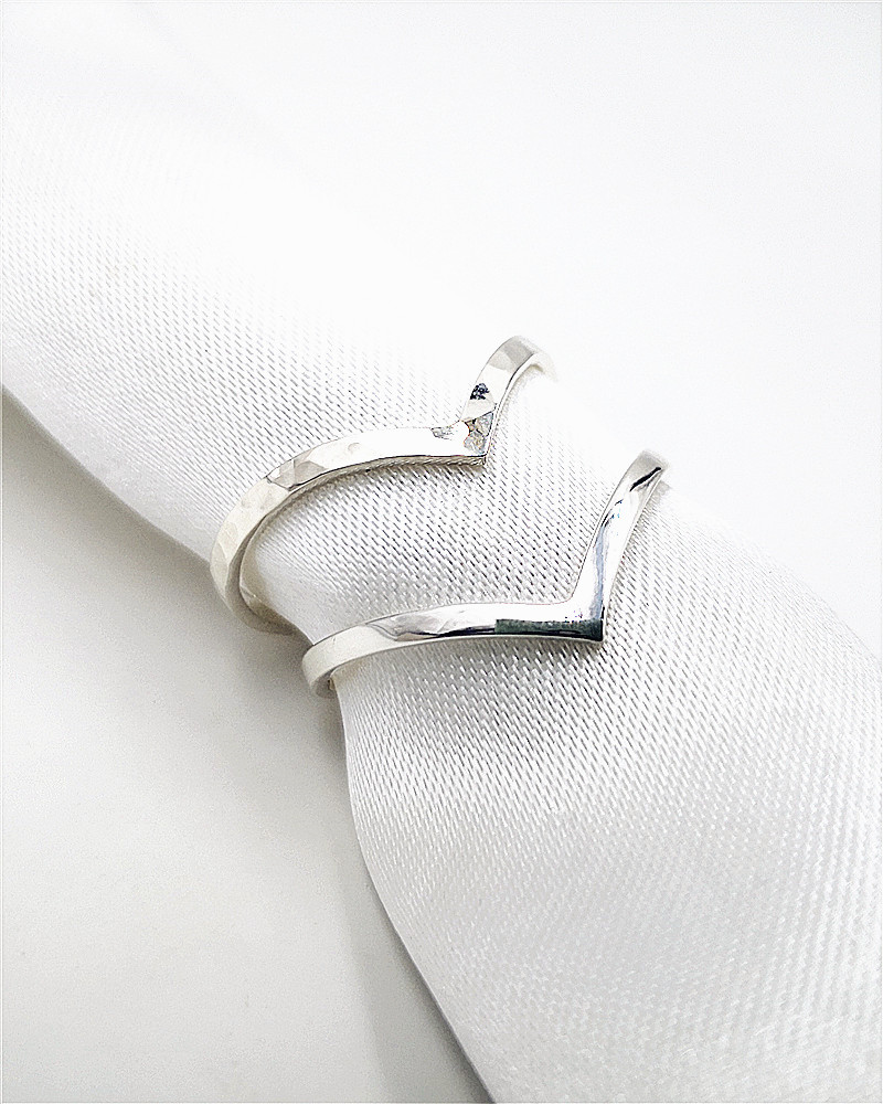 Flat Chevron Ring Sterling Silver Wishbone Ring V Shaped Ring Dainty ...