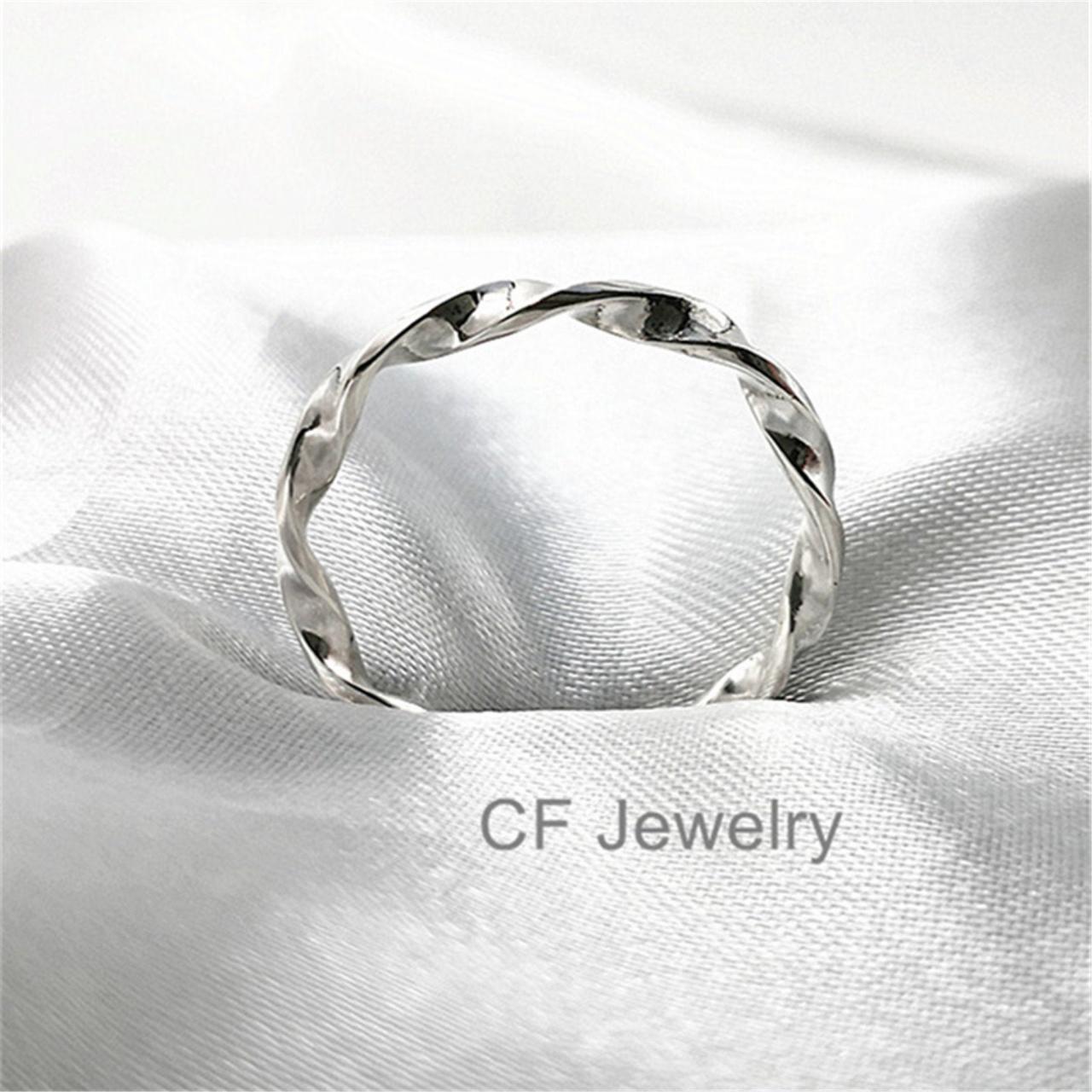 Twisted Ring Sterling Silver Stacking Ring Stackable Ring Twisted Ring ...