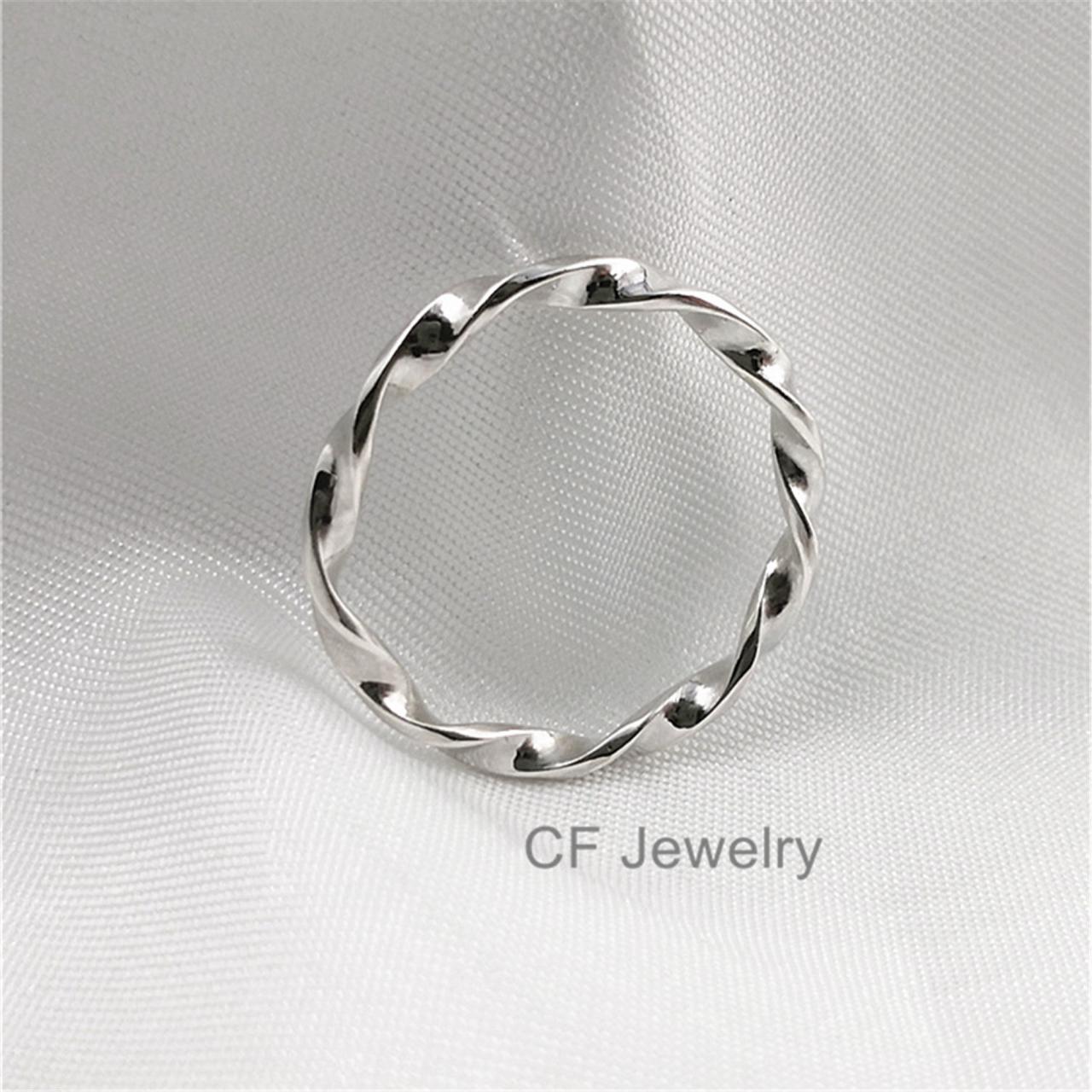 Twisted Ring Sterling Silver Stacking Ring Stackable Ring Twisted Ring ...