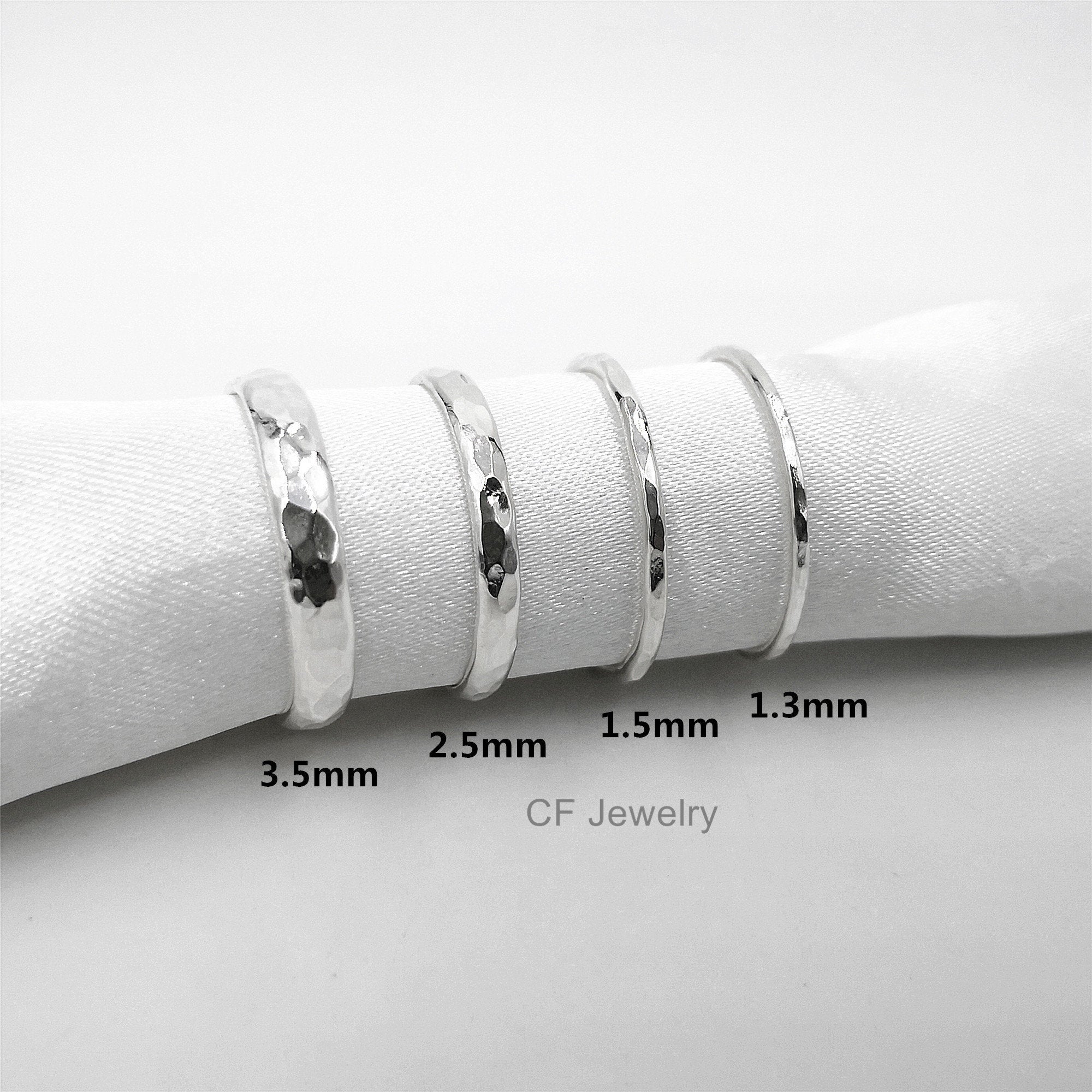 Hammered Stacking Ring Sterling Silver Stackable Rings Gold Hammered ...