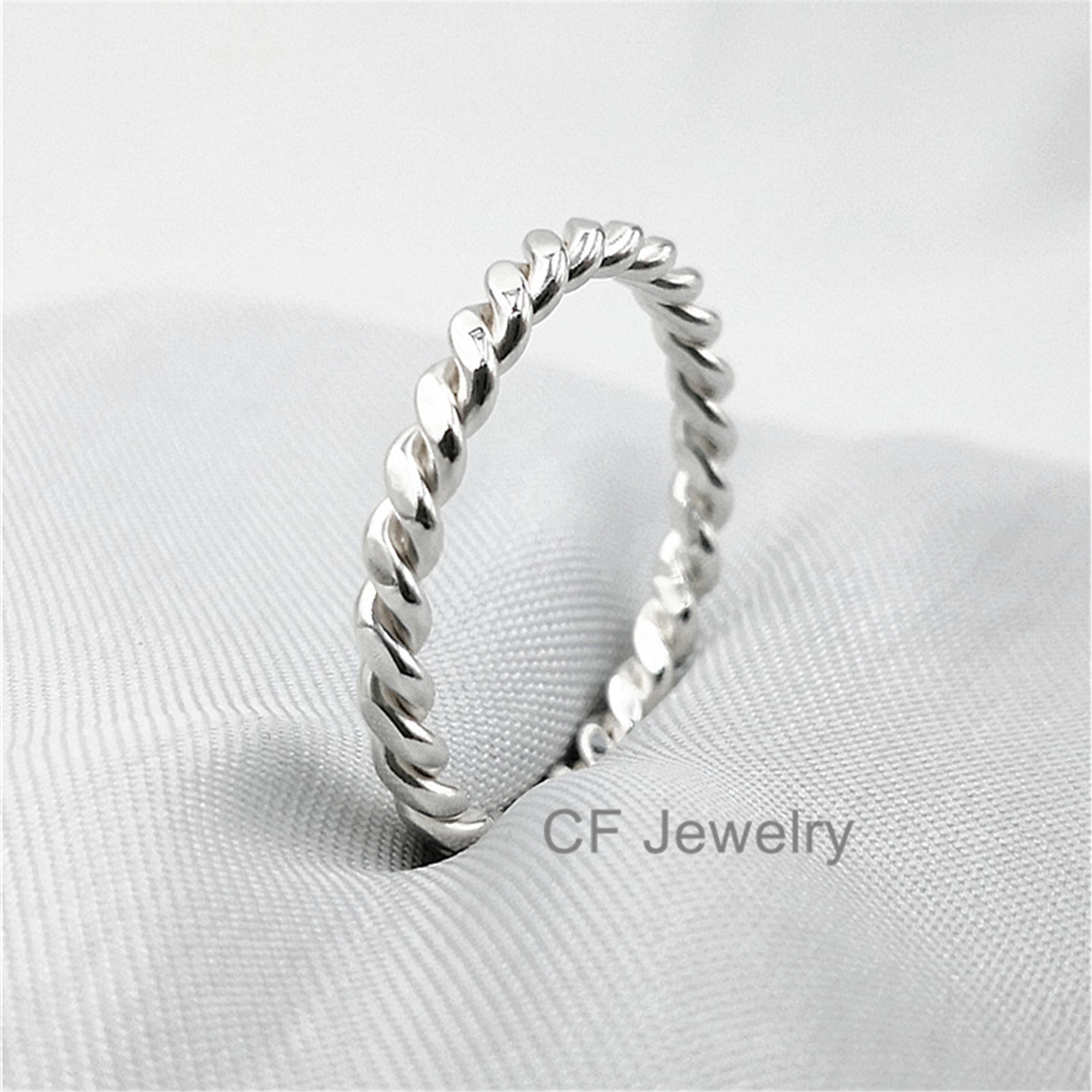Cuban Chain Ring Silver Cuban Chain Ring Gold Stacking Rings Rose Gold ...