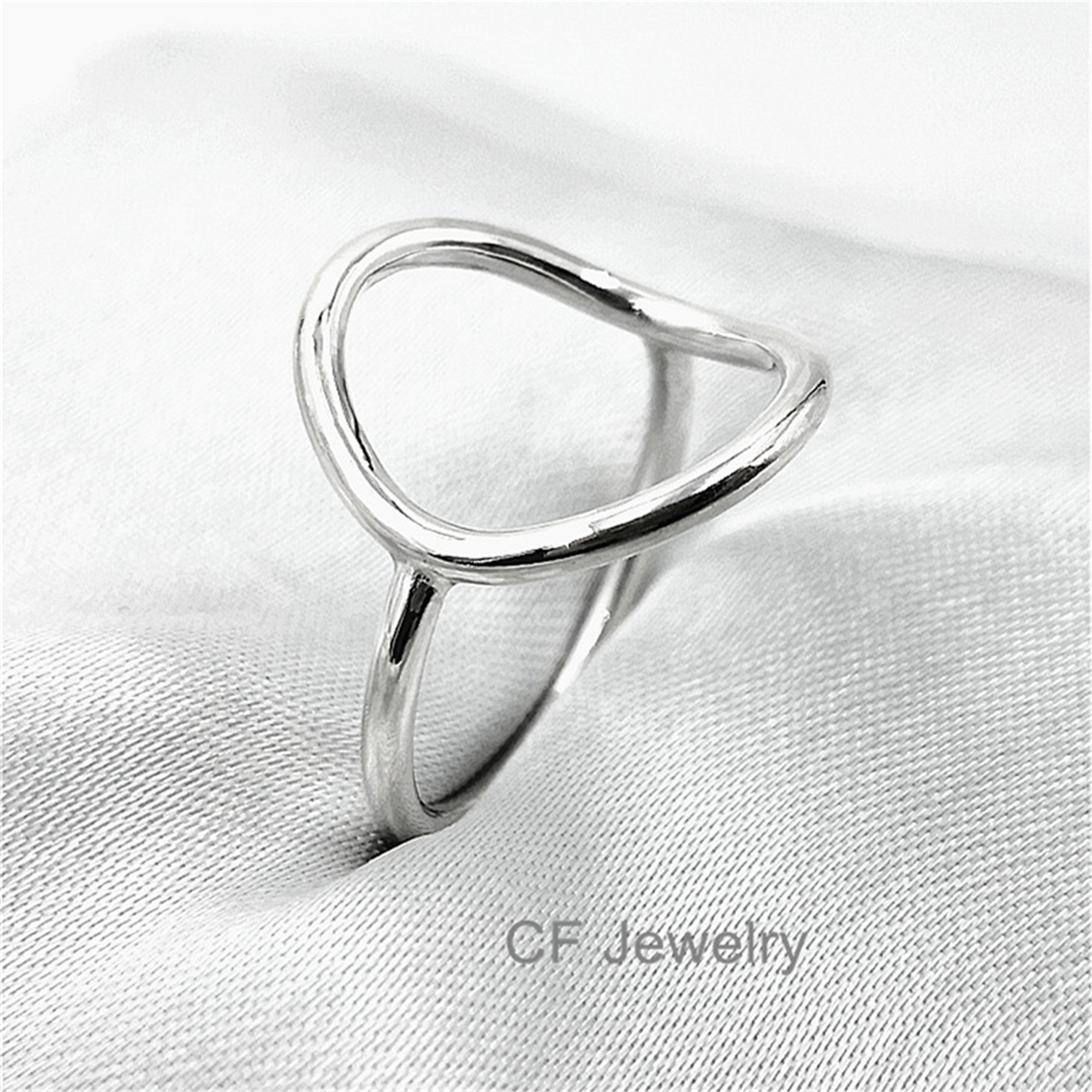 Open Circle Ring Sterling Silver Karma Circle Ring Full Circle Ring ...