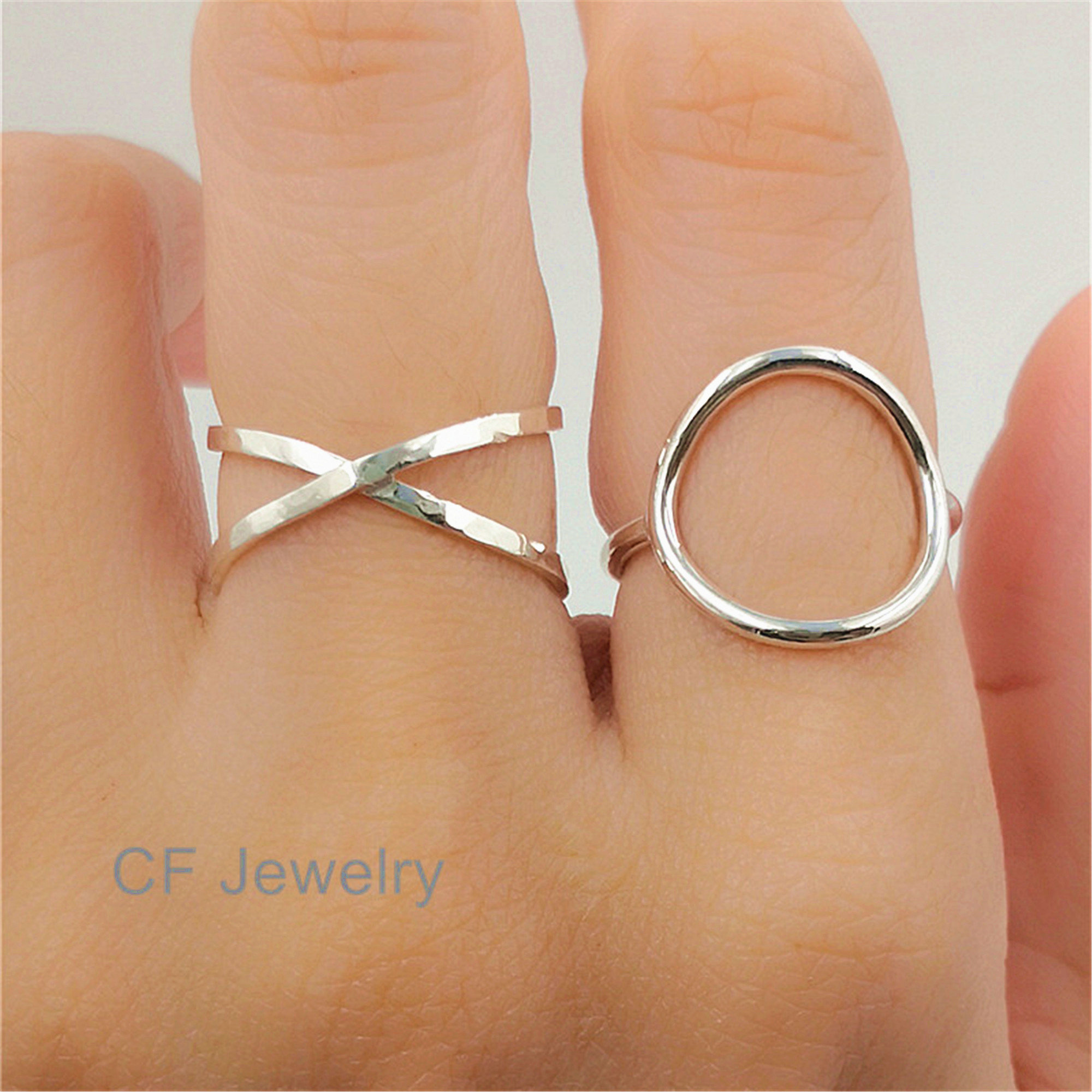 Open Circle Ring Sterling Silver Karma Circle Ring Full Circle Ring ...