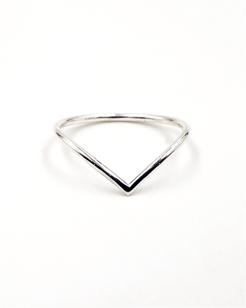 Thin Chevron Ring Sterling Silver V Shaped Ring Wishbone Ring Silver on ...